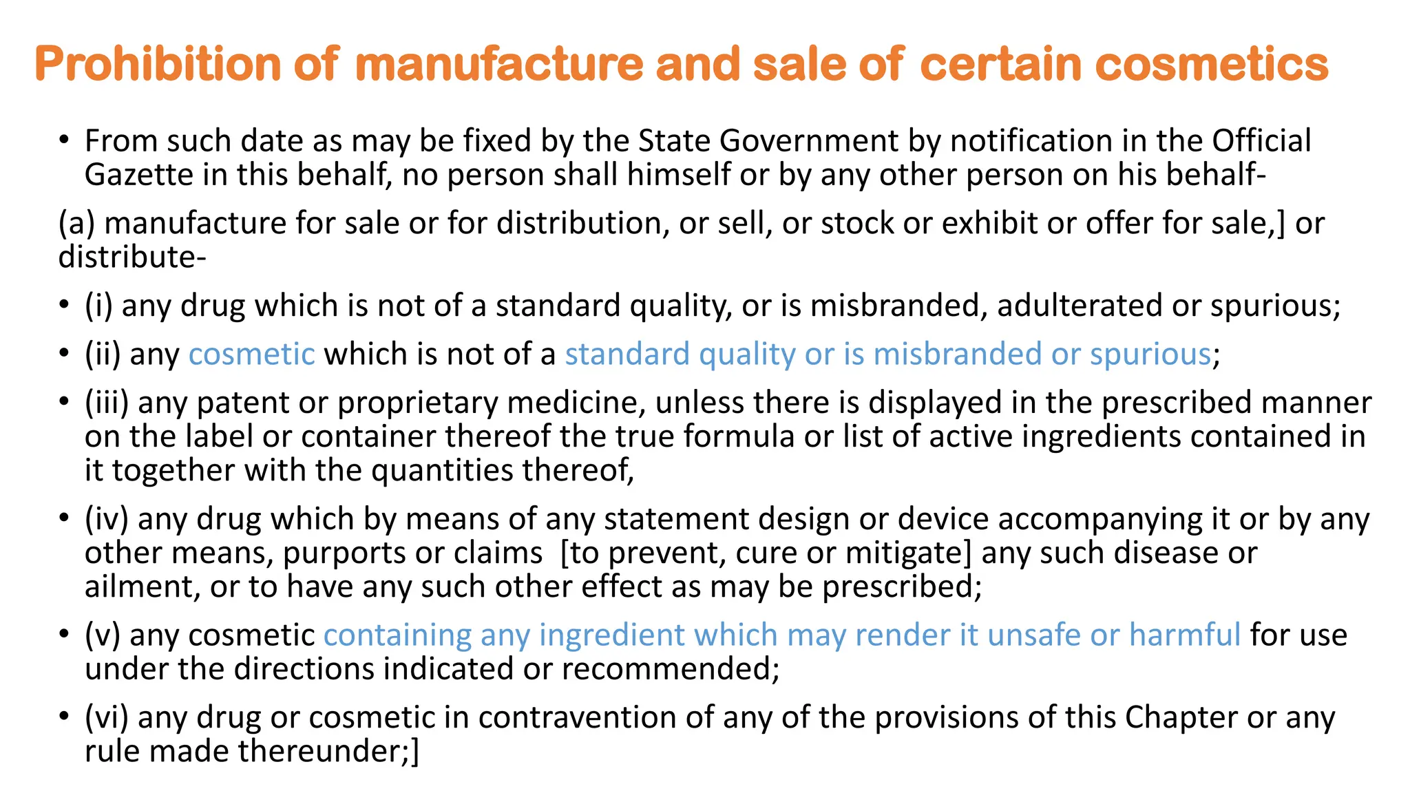 Cosmetic Regulations as per Indian Government | PDF