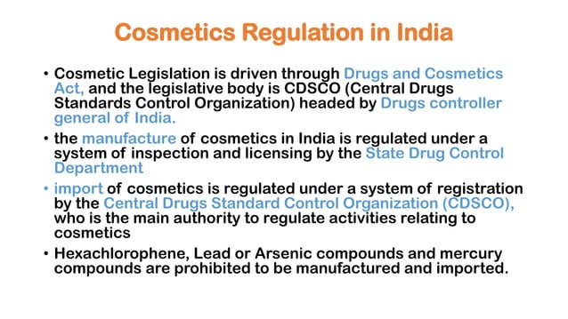 Cosmetic Regulations as per Indian Government | PDF
