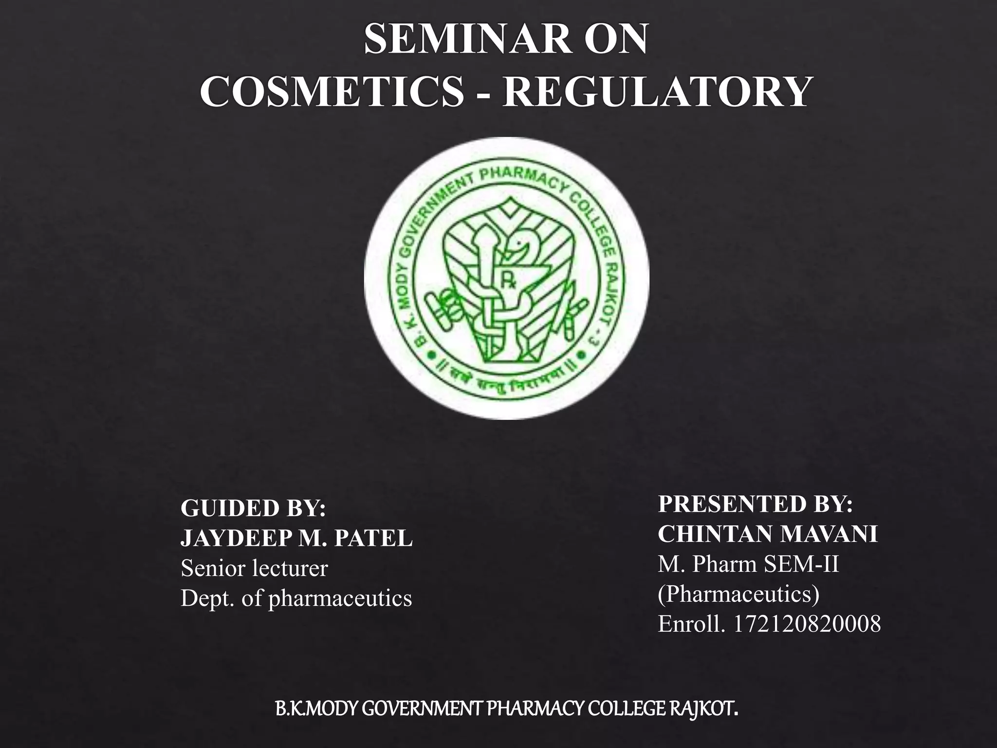 Cosmetic regulatory | PPTX