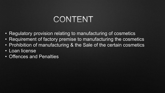 Regulatory provisions related to cosmetics | PPTX | Makeup and ...