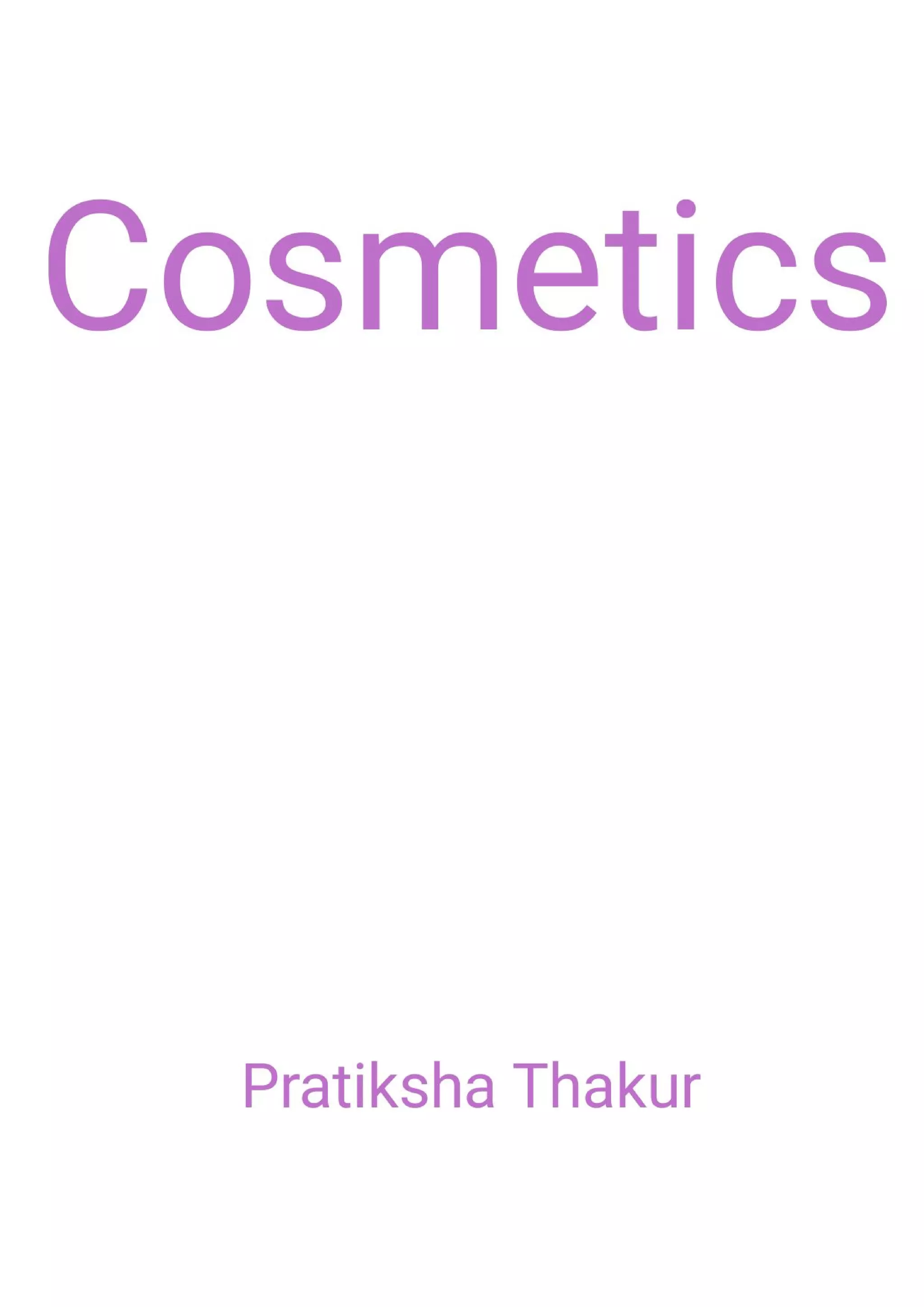 Cosmetics | PDF