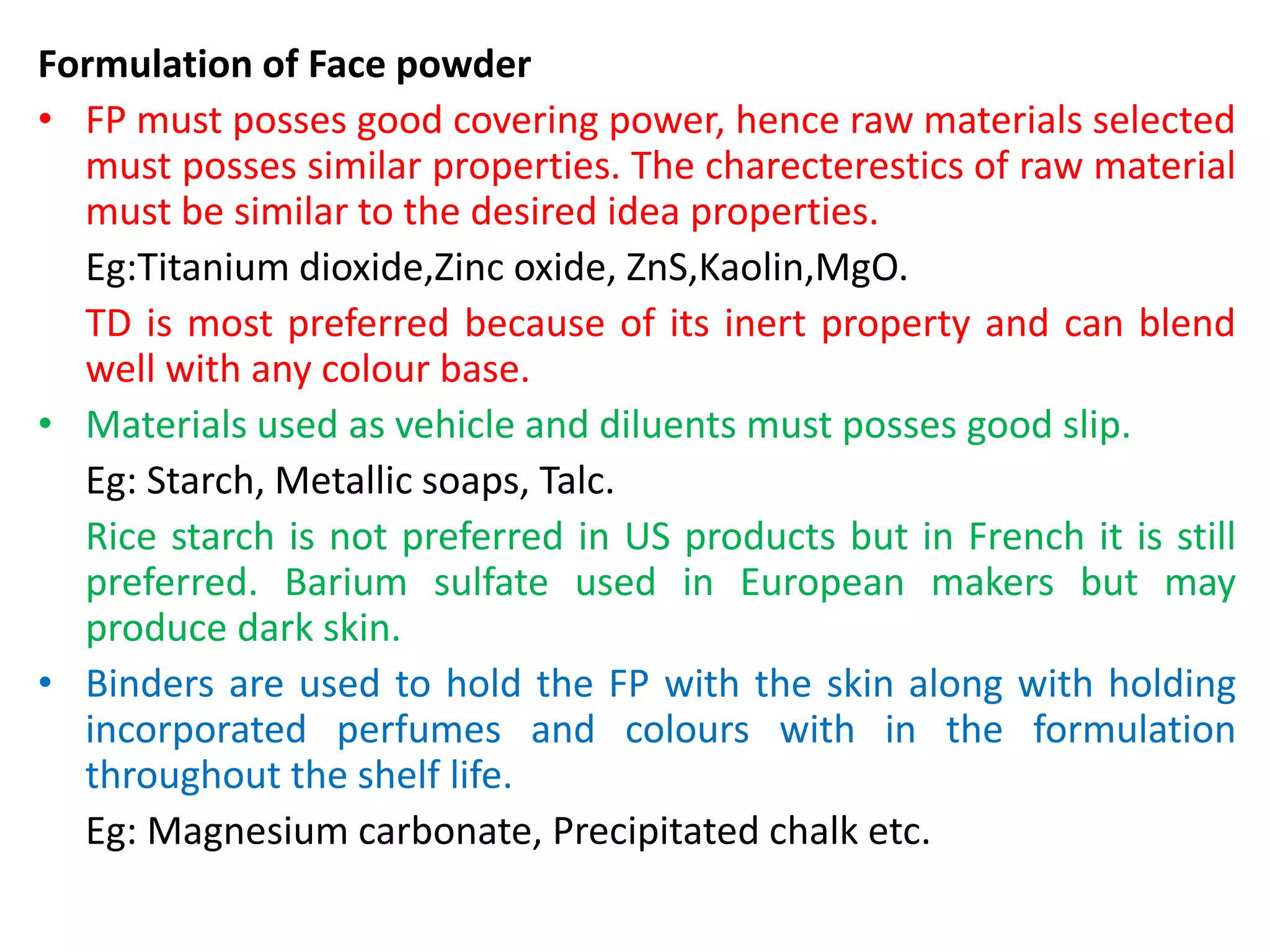 Cosmetics formulation and evaluation of selected products | PPTX