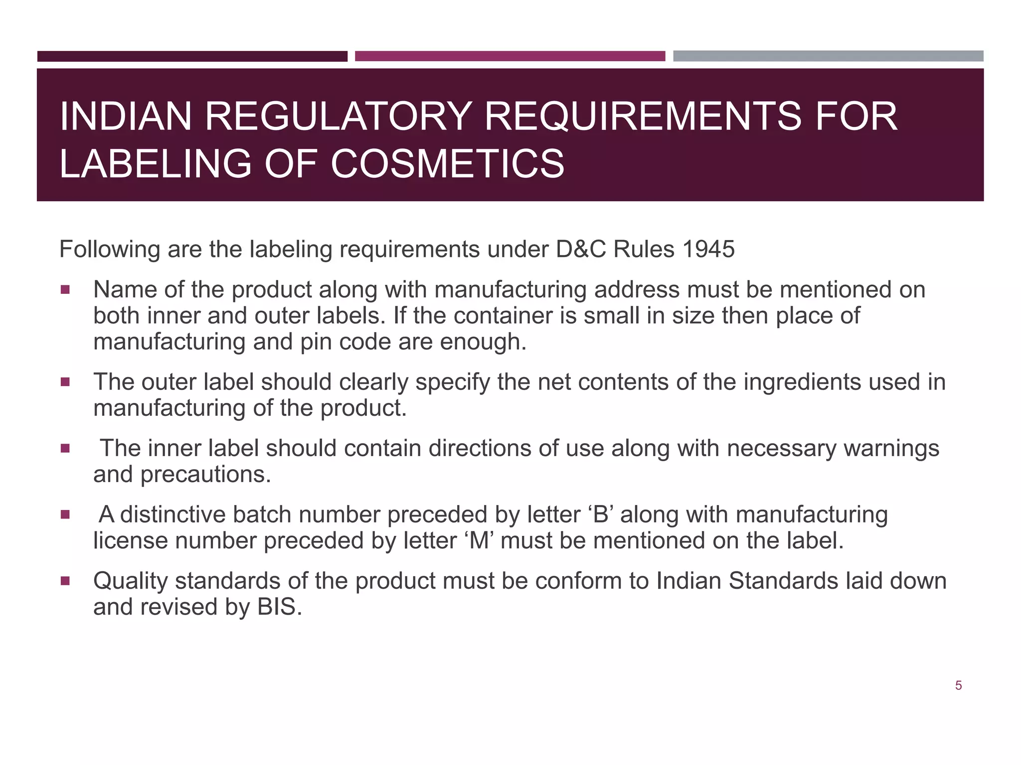 Cosmetics regulations | PPTX