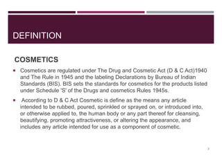 Cosmetics regulations | PPTX
