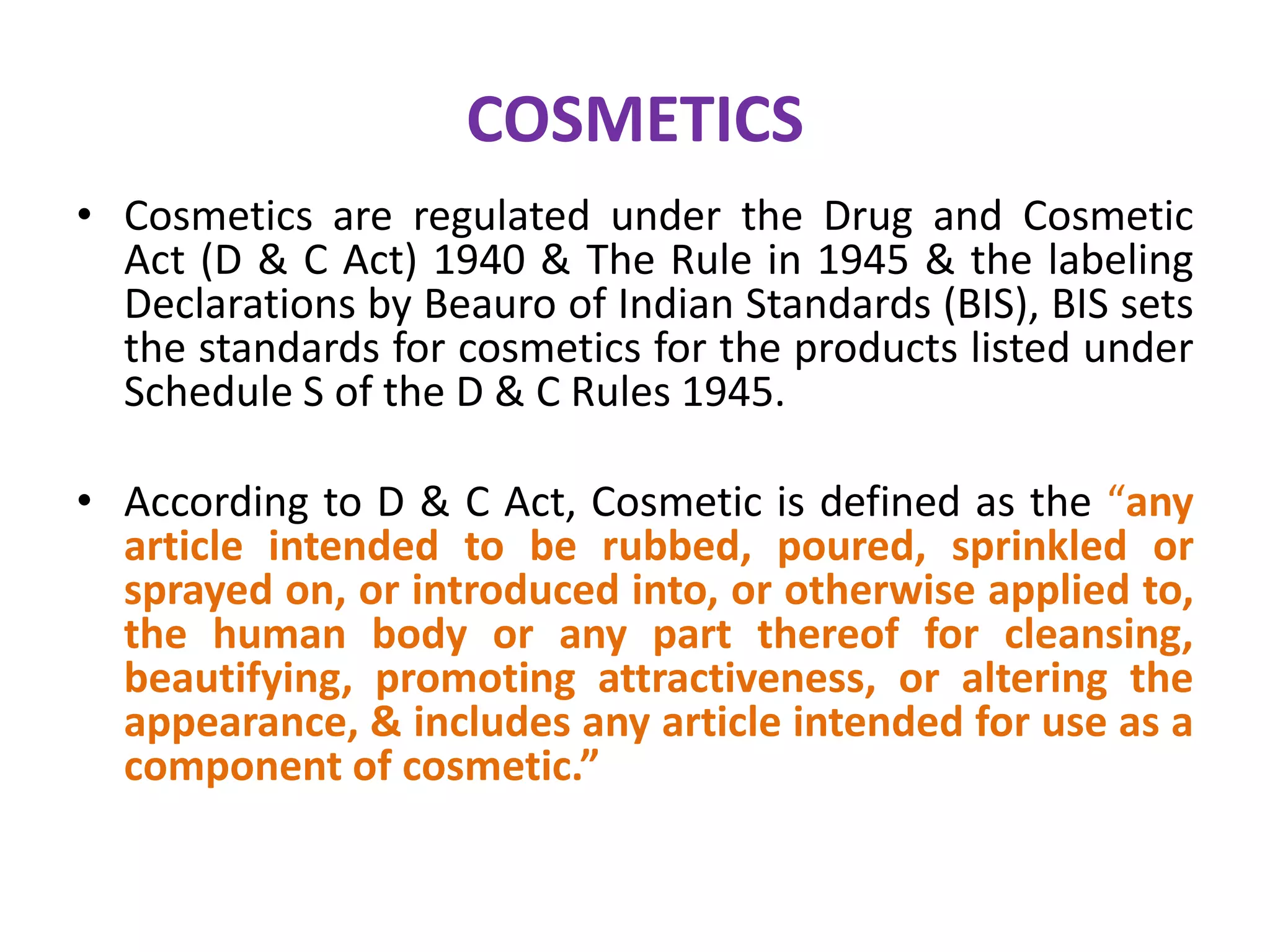Cosmetics regulatory | PPTX