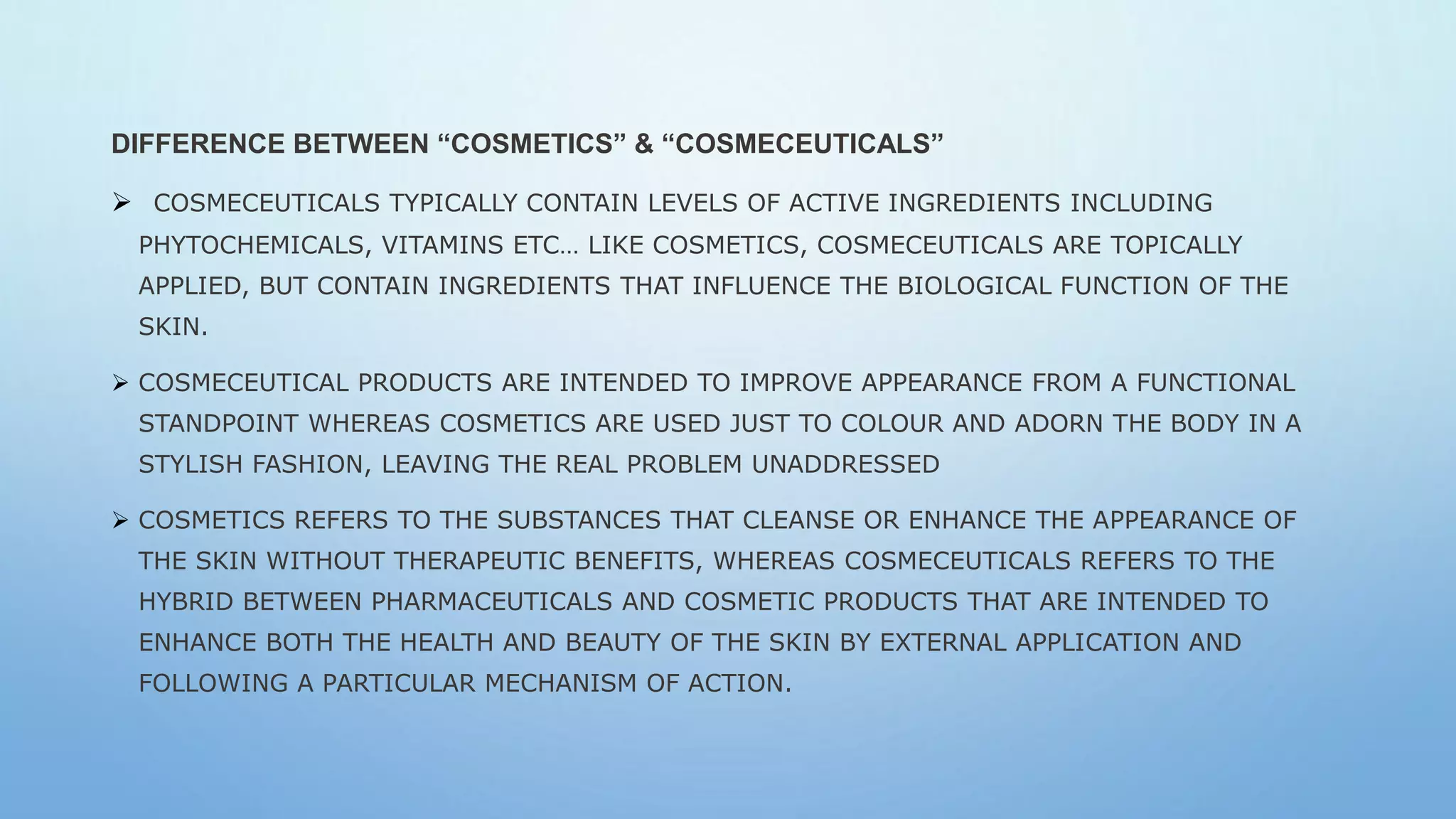 cosmetics science unit 1 b pharmacy syllabus | PPTX