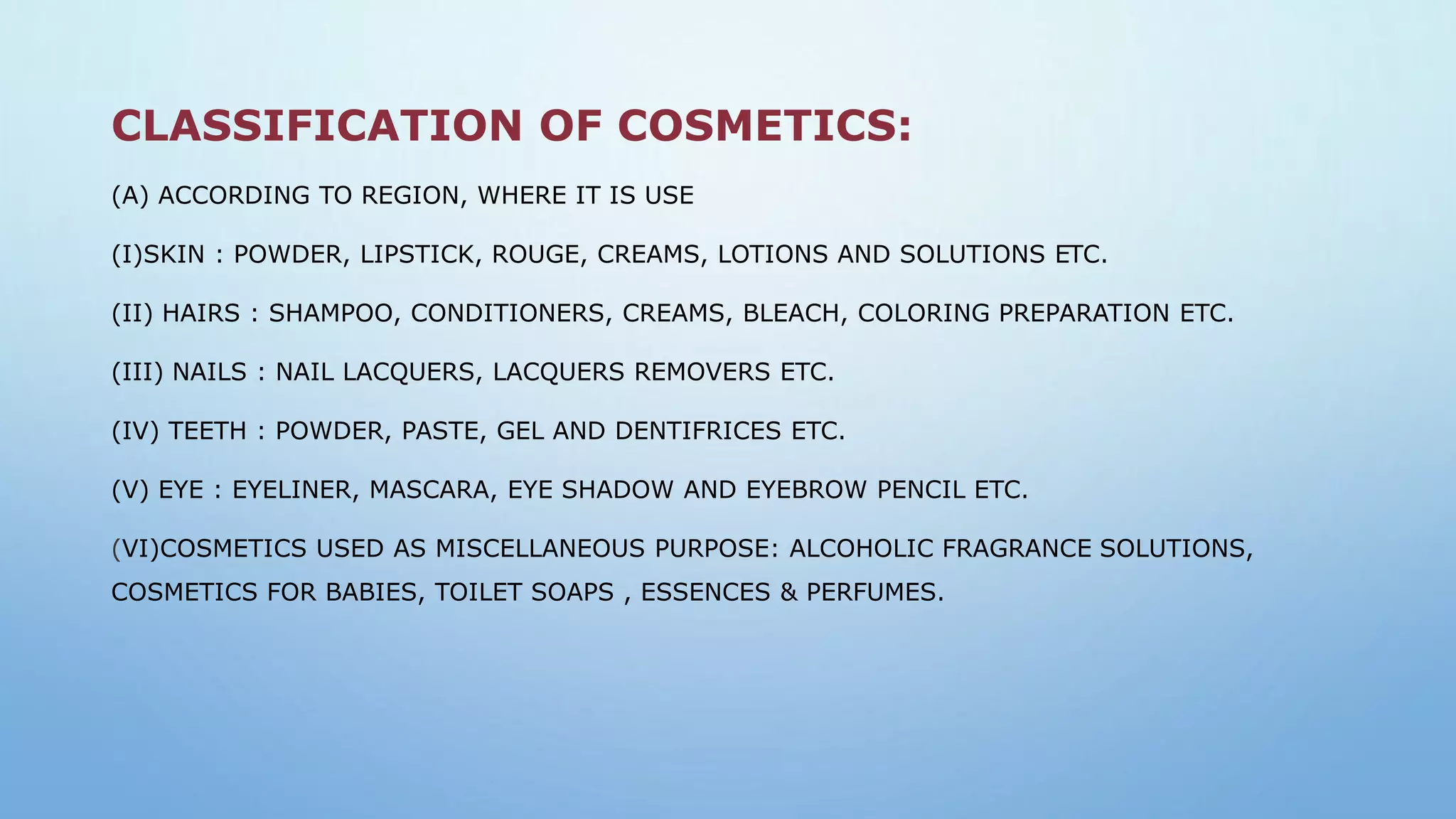 cosmetics science unit 1 b pharmacy syllabus | PPTX