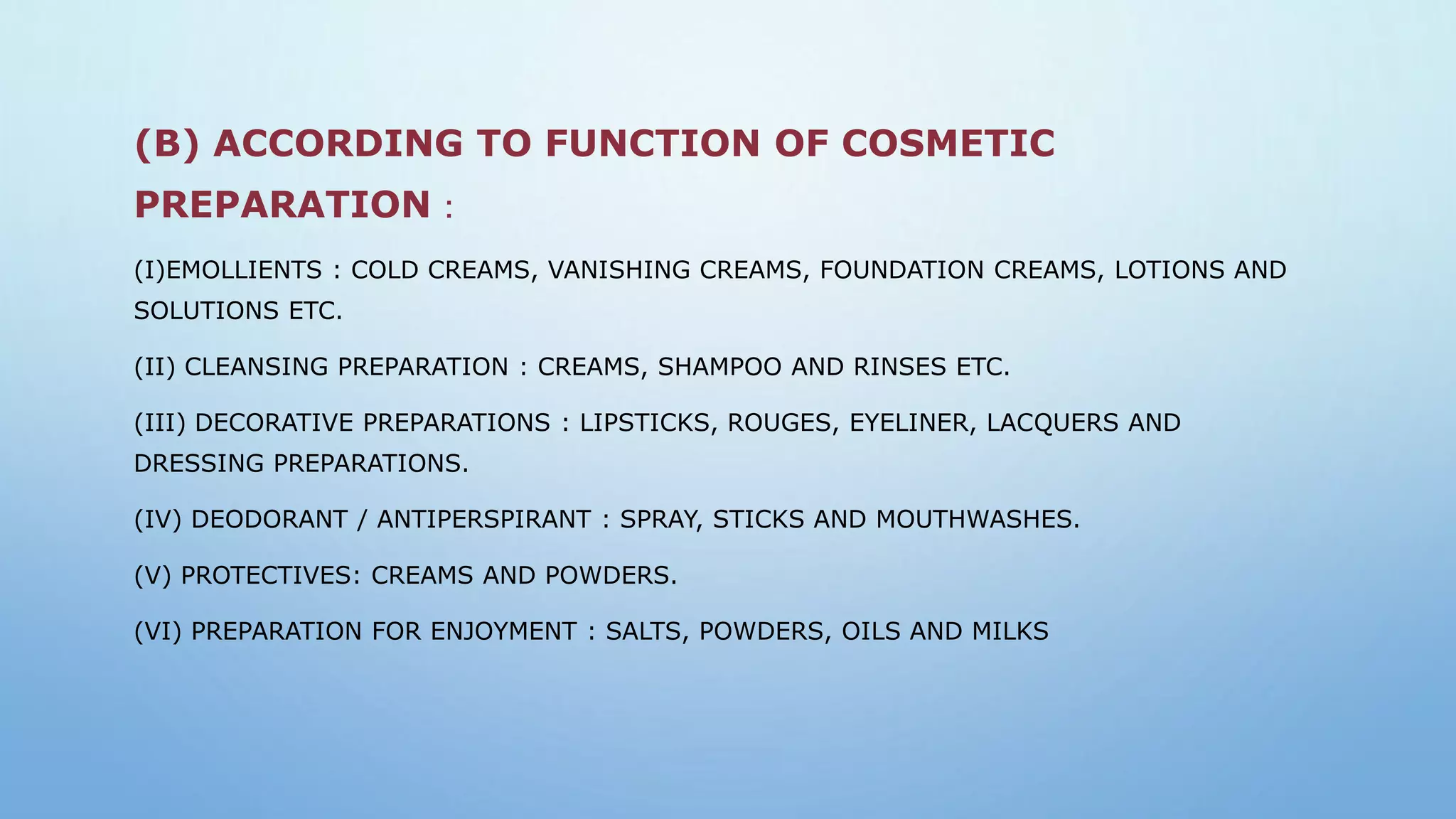 cosmetics science unit 1 b pharmacy syllabus | PPTX
