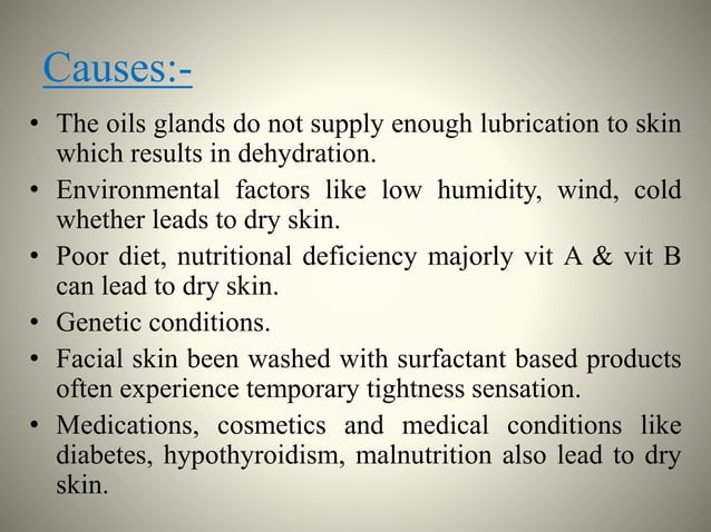 Structure of skin relating to problems like dry skin, acne vulgaris ...