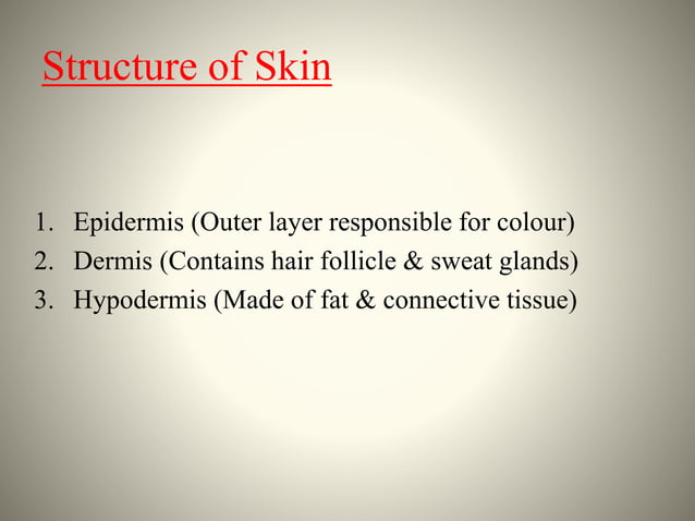 Structure of skin relating to problems like dry skin, acne vulgaris ...