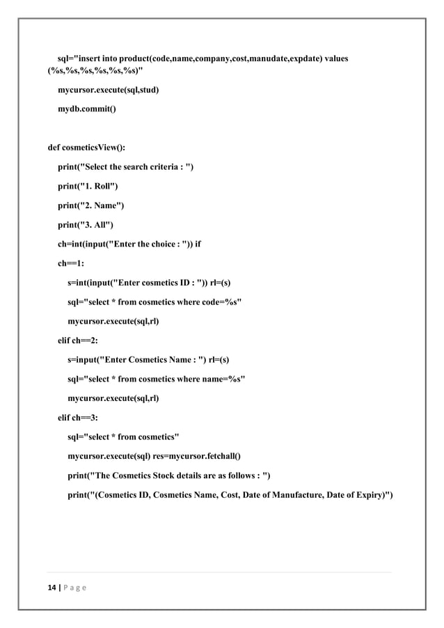 Cosmetic shop management system project report.pdf | Computing | Technology & Computing
