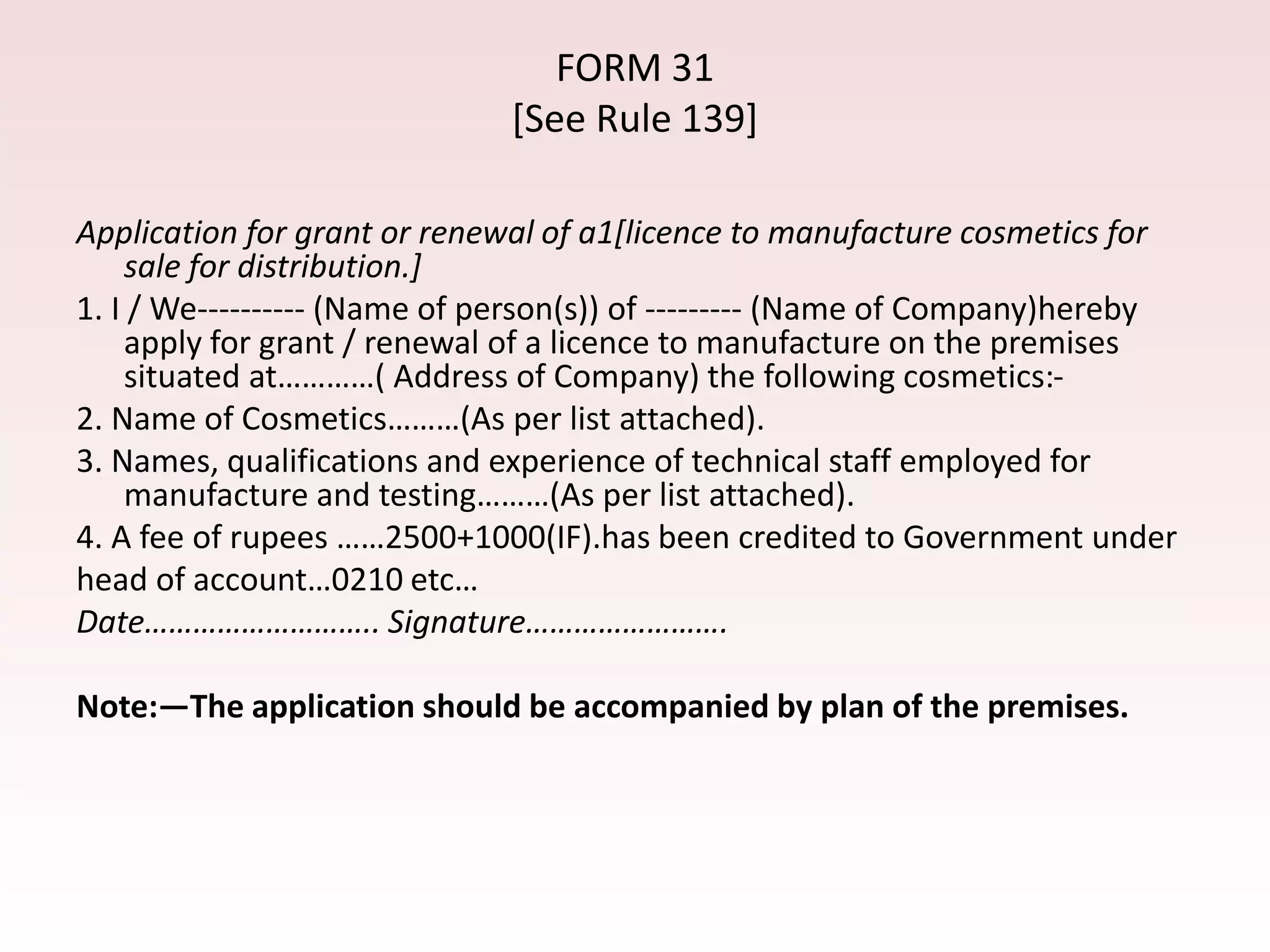 Cosmetics Manufacturing License procedure.pptx