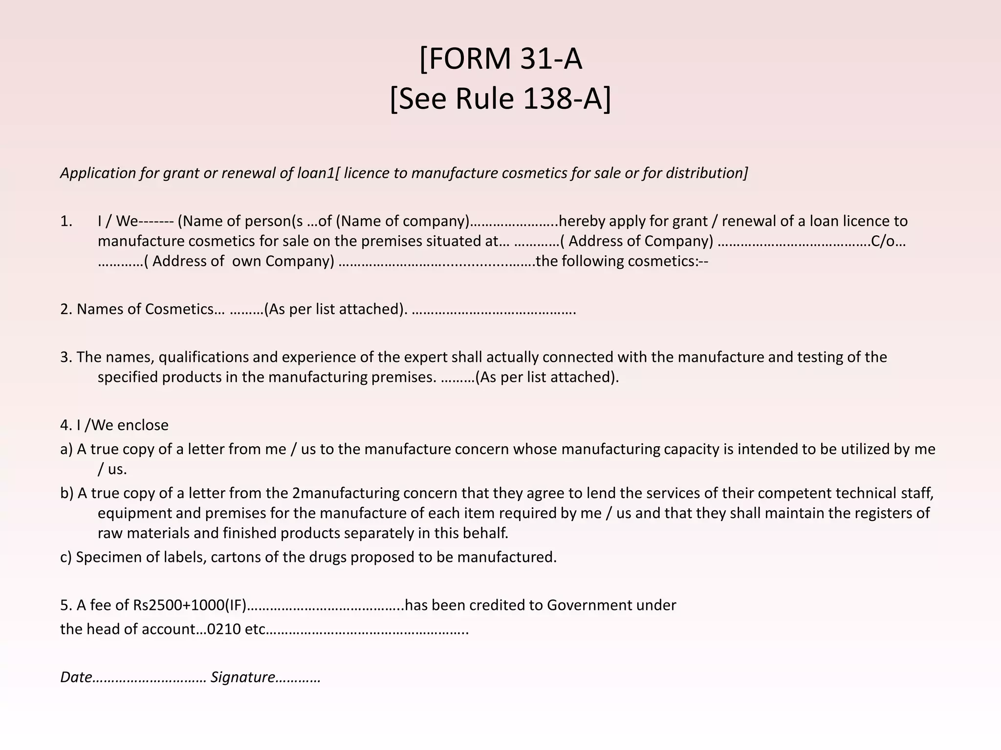 Cosmetics Manufacturing License procedure.pptx