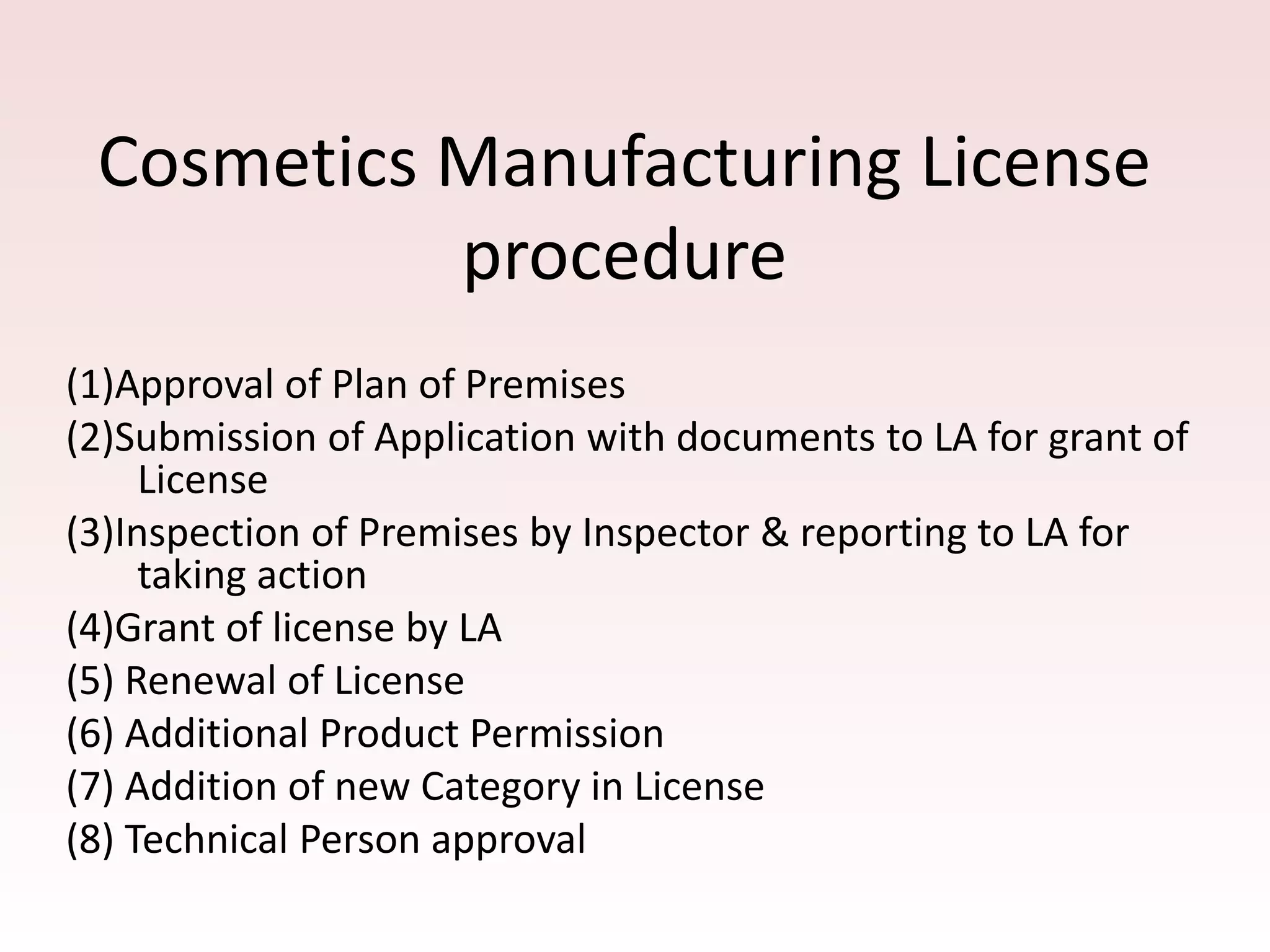 Cosmetics Manufacturing License procedure.pptx
