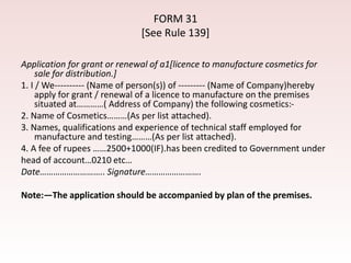 Cosmetics Manufacturing License procedure.pptx