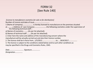 Cosmetics Manufacturing License procedure.pptx