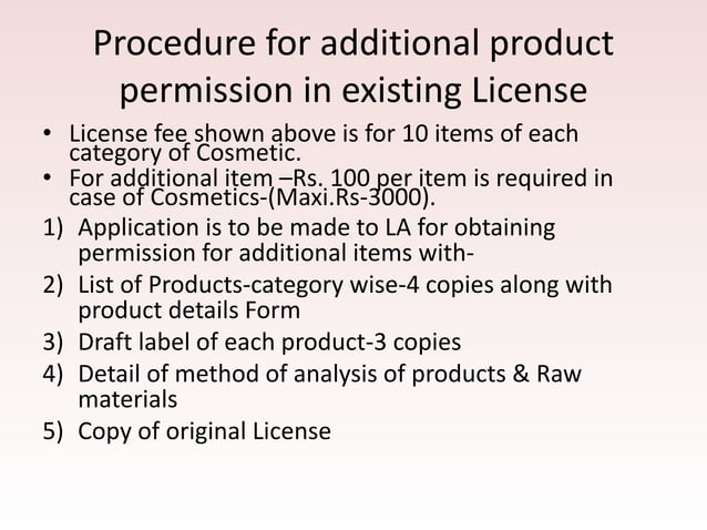 Cosmetics Manufacturing License procedure.pptx