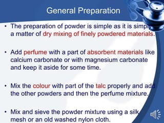 power point on cosmetics powders | PPTX