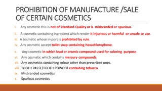 Cosmetics - Regulatory Aspects | PPTX