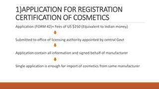 Cosmetics - Regulatory Aspects | PPTX