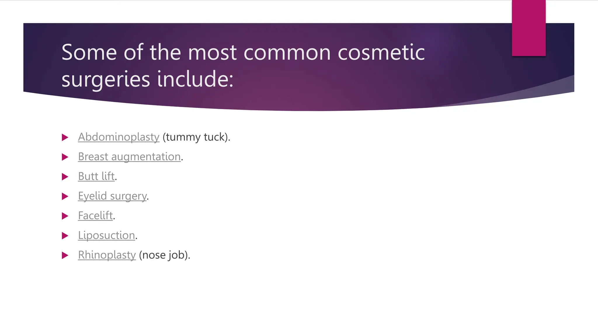 cosmetic surgery presentation slides ppt | PPTX