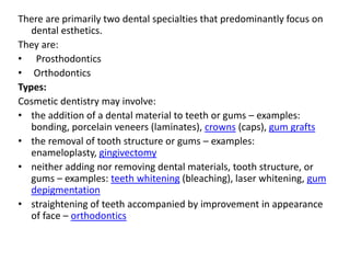 Cosmetic teeth 28 june17 (1) | PPT