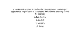 Cosmetology Examination BTLED (Examination) | PPTX