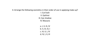 Cosmetology Examination BTLED (Examination) | PPTX