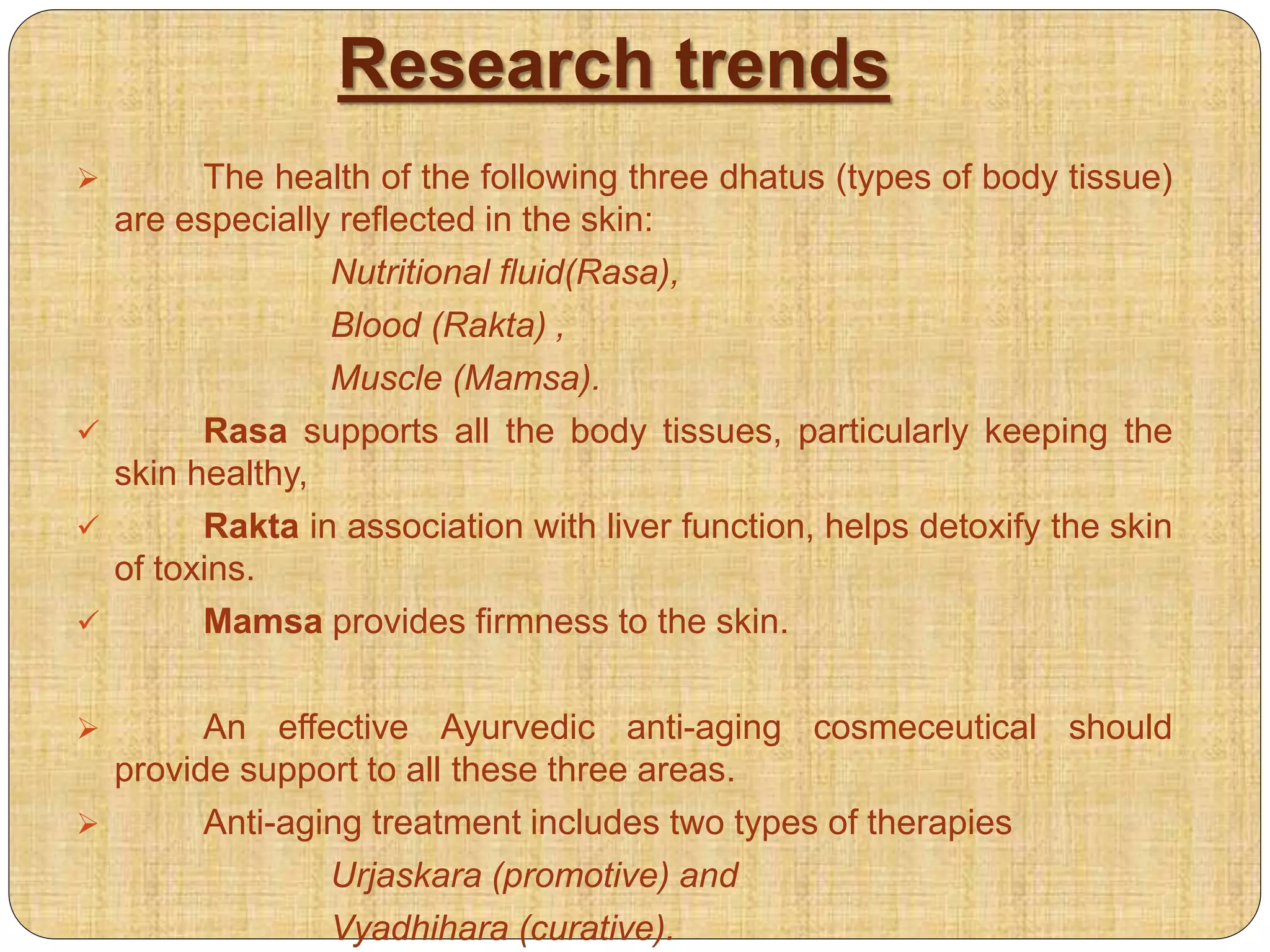 Cosmetology in ayurveda | PPTX