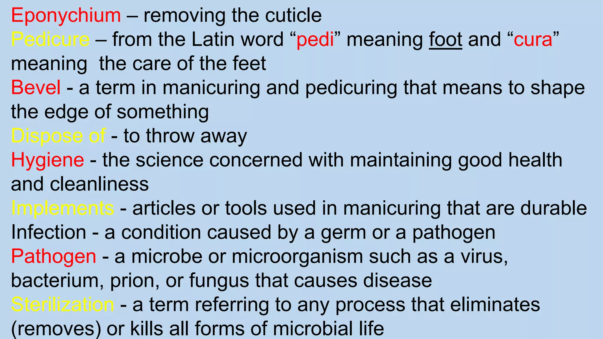 TLE - Cosmetology nail care | PPTX