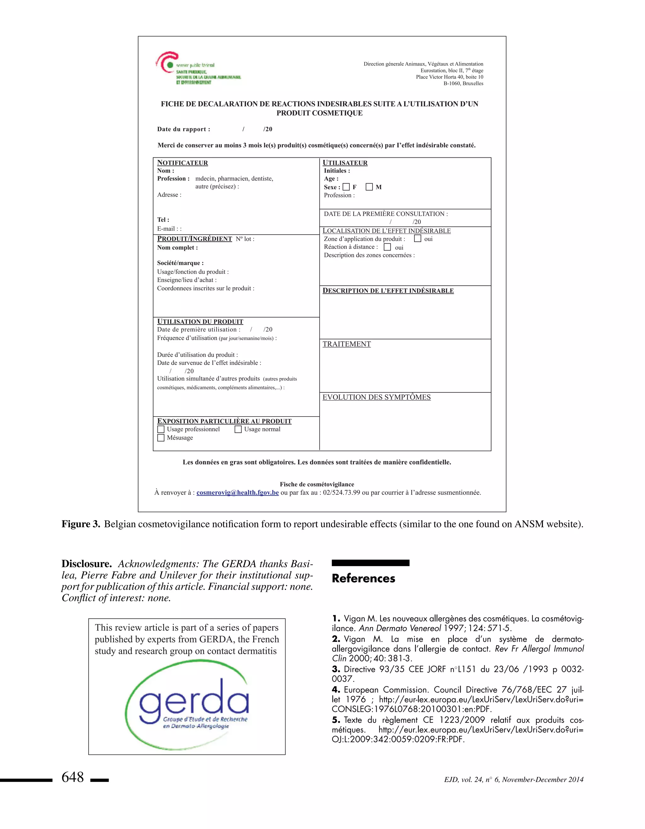 Cosmetovigilance definition, regulation and use in practice. | PDF