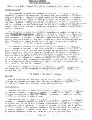 Cosmic Awareness 1977-07: 'Deny Self' Precept Thrown Out by Awareness | PDF