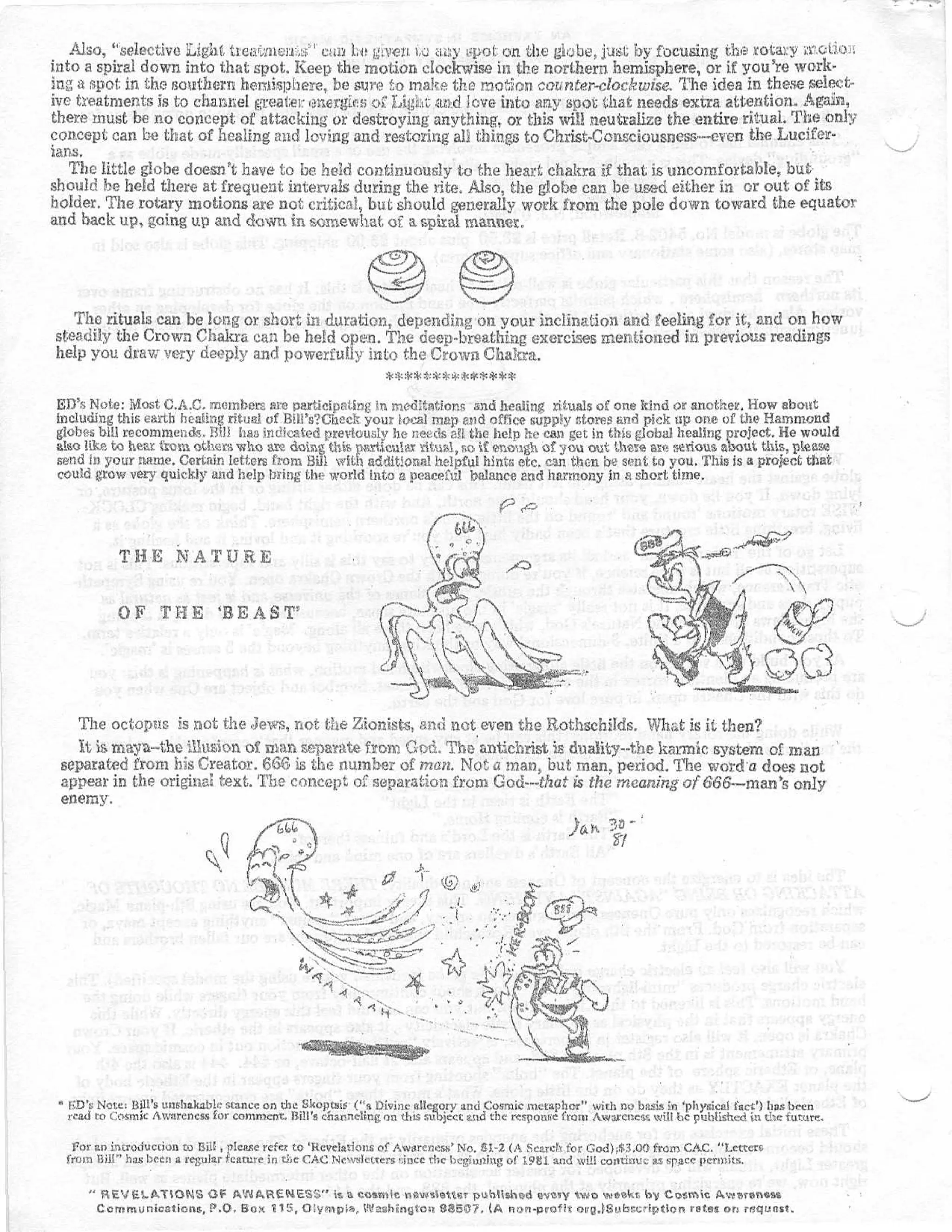 Cosmic Awareness 1981-10: Letters from Bill | PDF