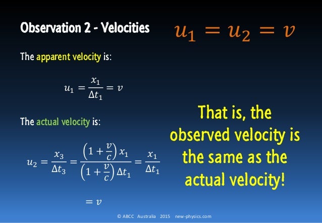 CA 5.11 Velocity Transform in Relativity & Visonics