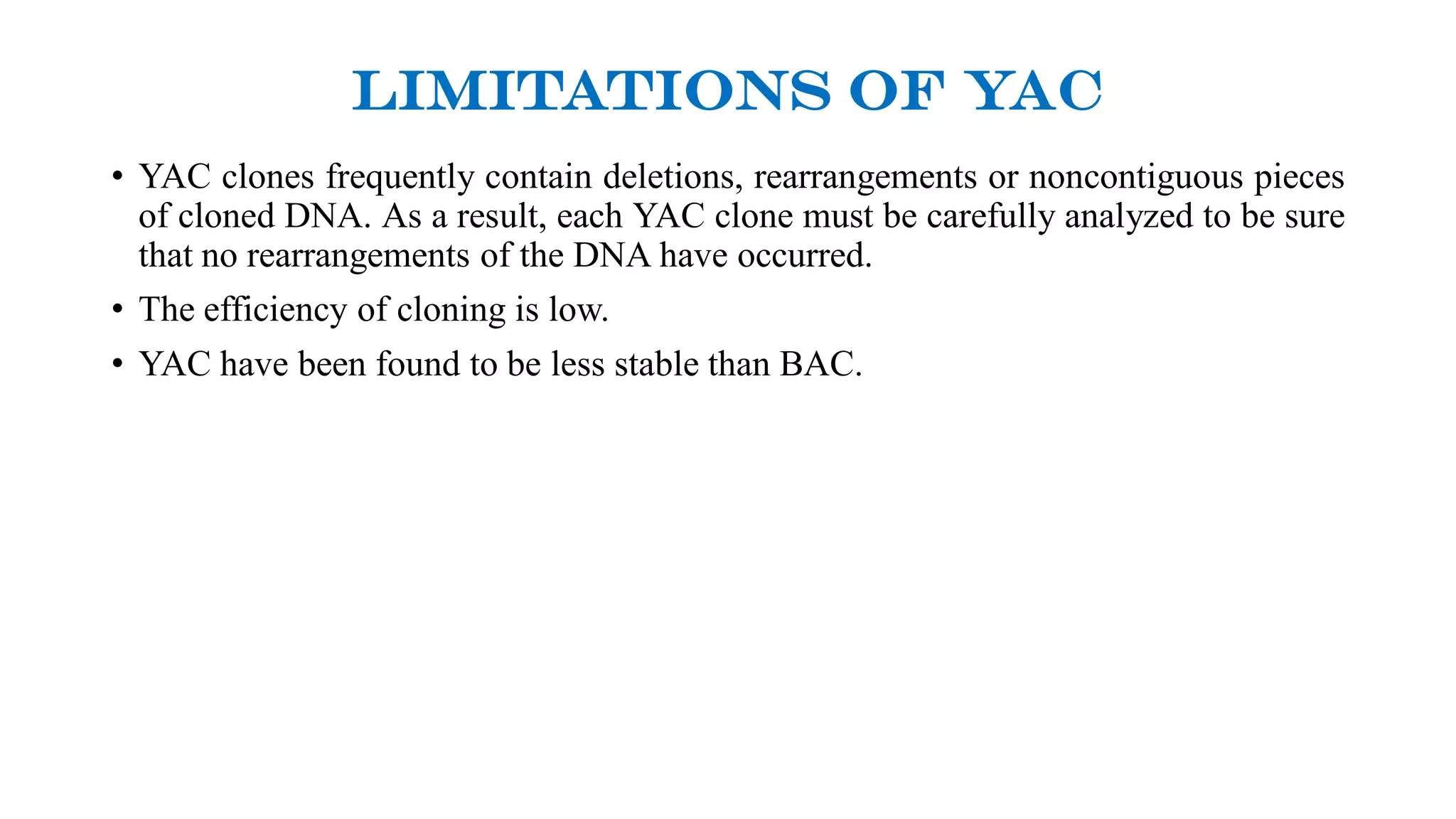 Cosmid Vectors, YAC and BAC Expression Vectors | PDF