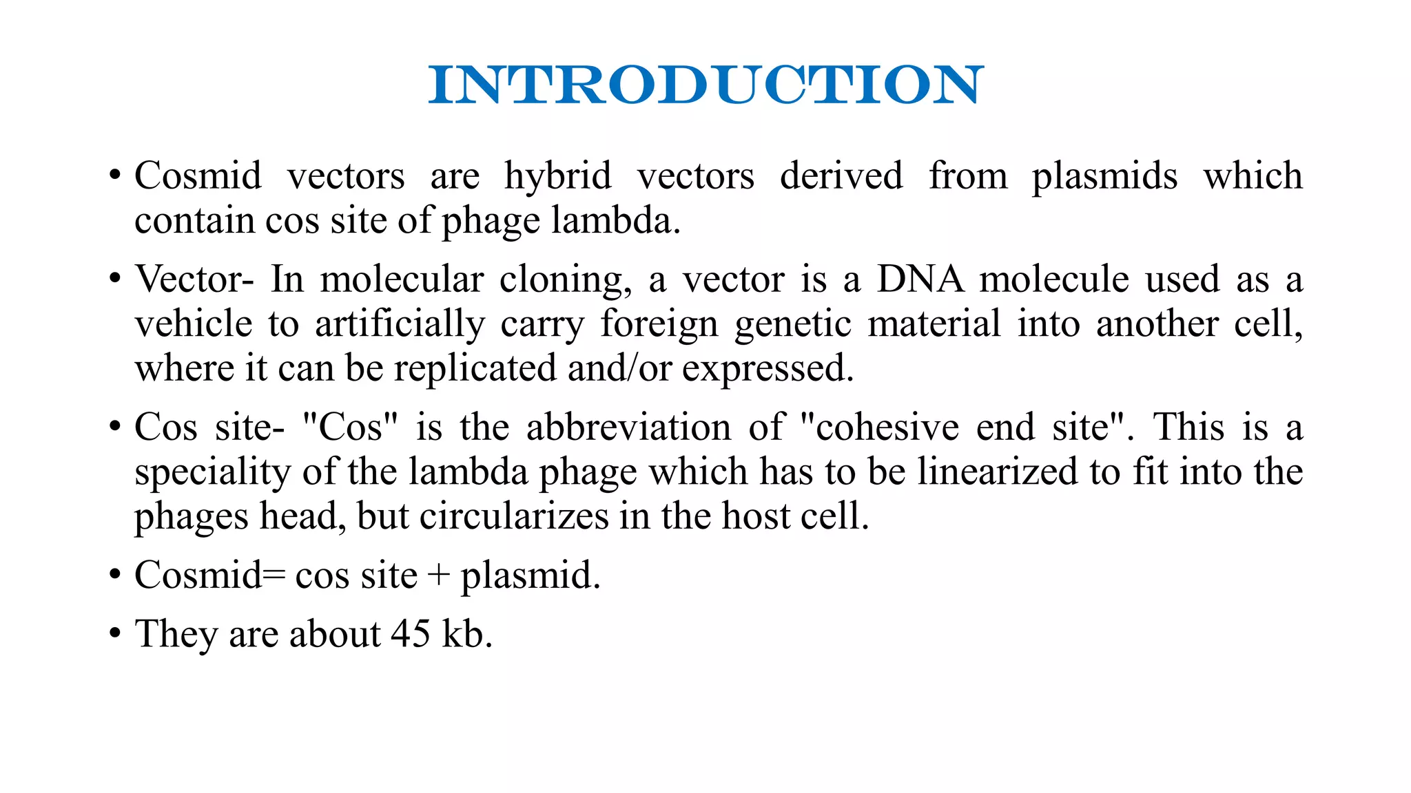 Cosmid Vectors, YAC and BAC Expression Vectors | PDF