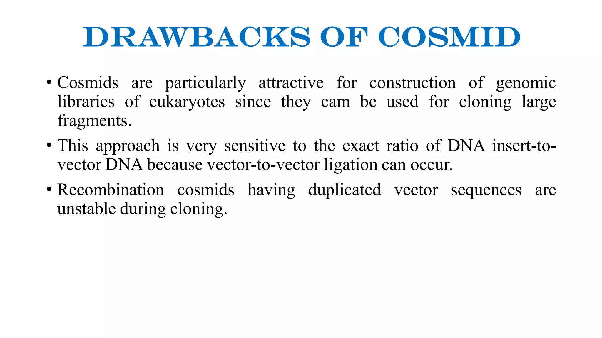 Cosmid Vectors, YAC and BAC Expression Vectors | PDF