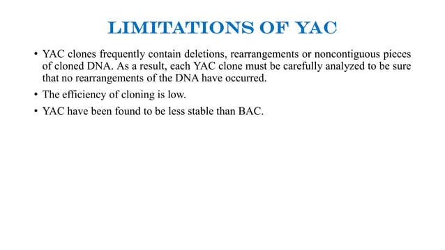 Cosmid Vectors, YAC and BAC Expression Vectors | PDF | Genetics | Science