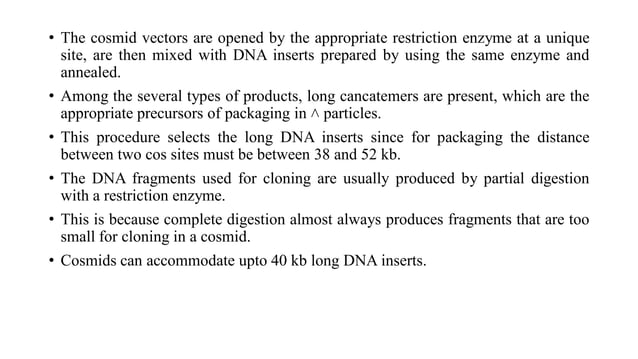 Cosmid Vectors, YAC and BAC Expression Vectors | PDF | Genetics | Science
