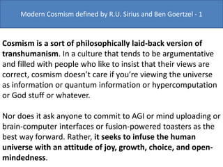 Minimalist, Open, Extensible Cosmism | PPTX | Physics | Science