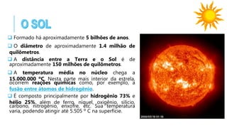 Cosmologia - Sistema Solar - Origem do sol e suas características | PPTX