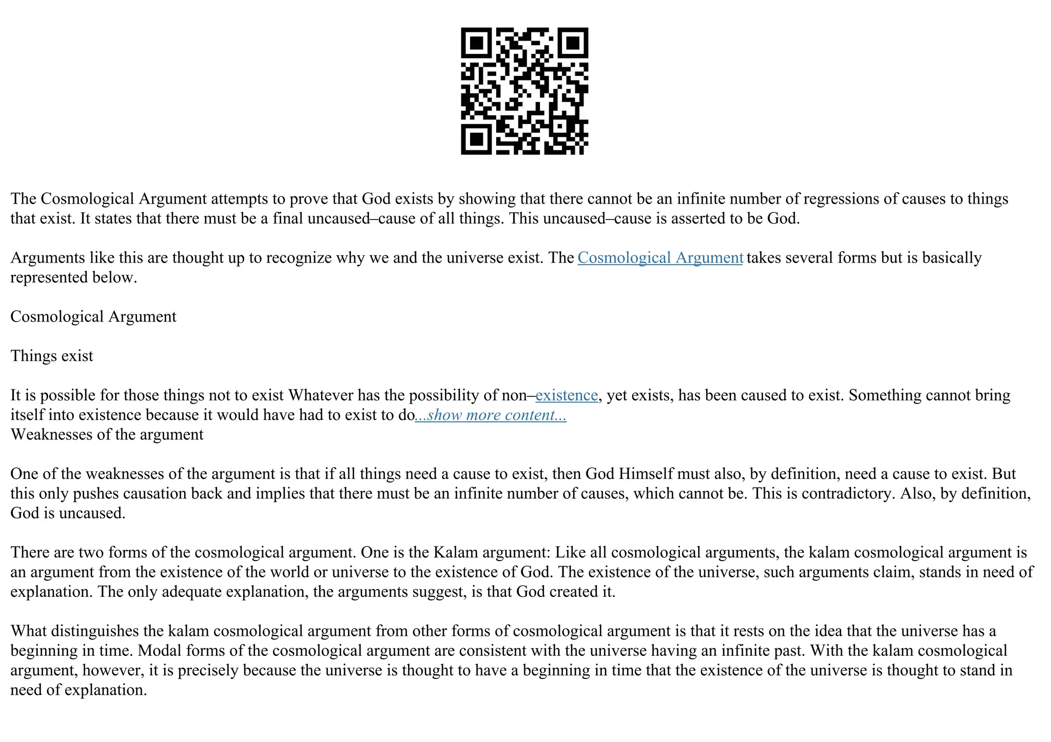 Cosmological Argument | PDF