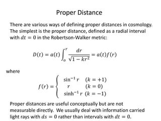 Brief Thoughts on Cosmological Distances | PPT