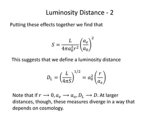 Brief Thoughts on Cosmological Distances | PPT