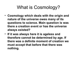Cosmologies | PPT