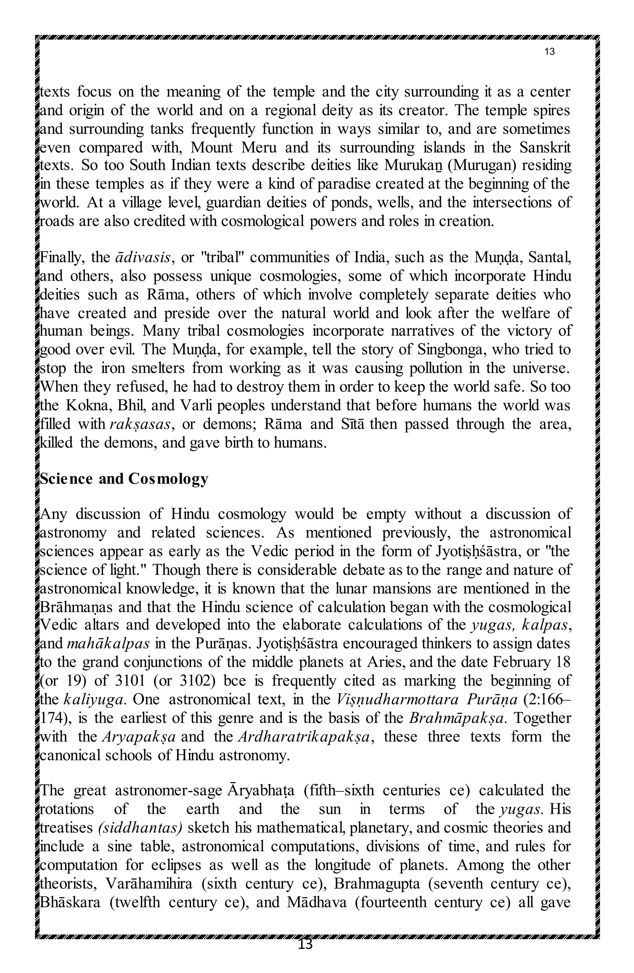 Cosmologies of hindu cities | DOCX