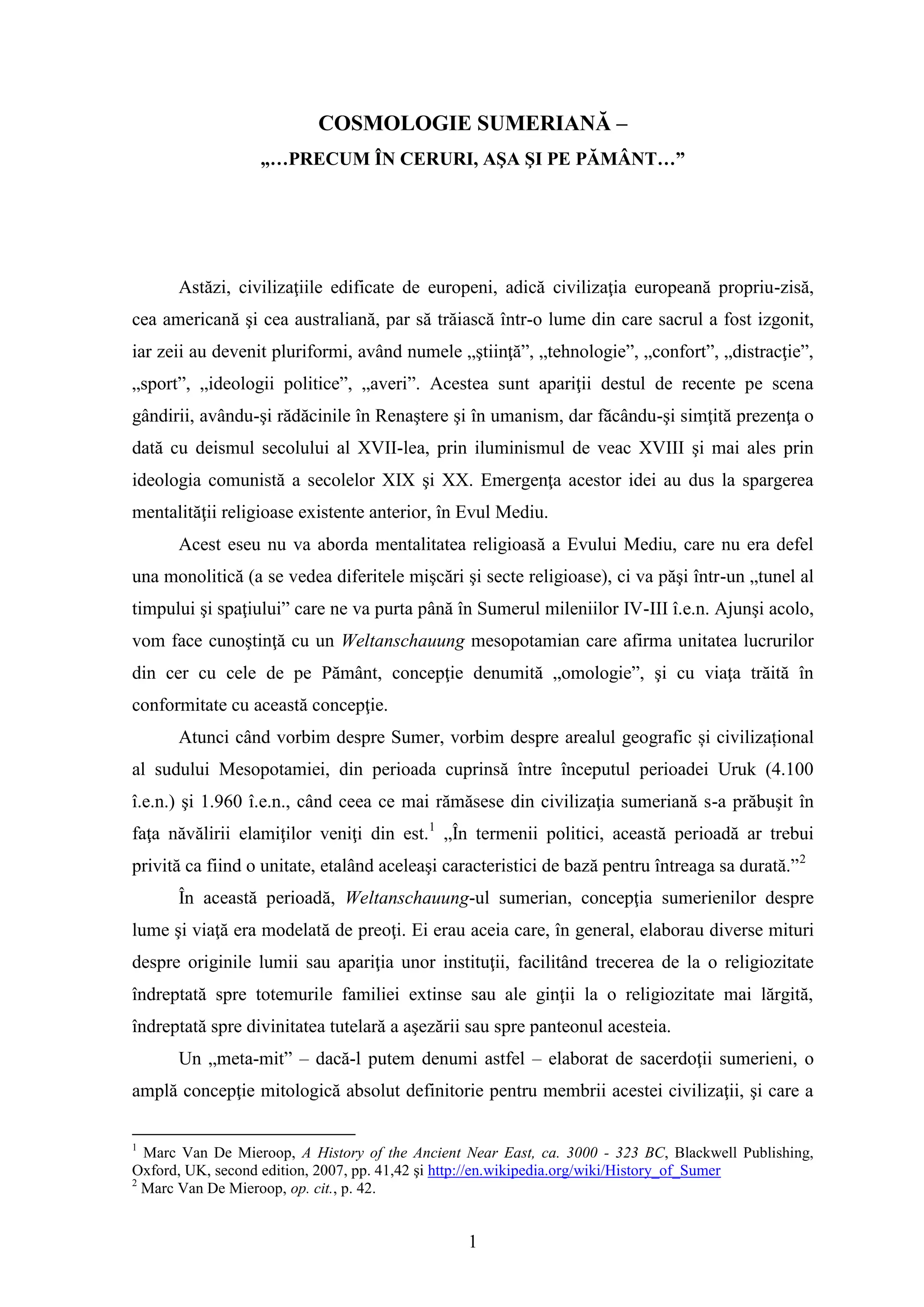 Cosmologie sumeriana | PDF