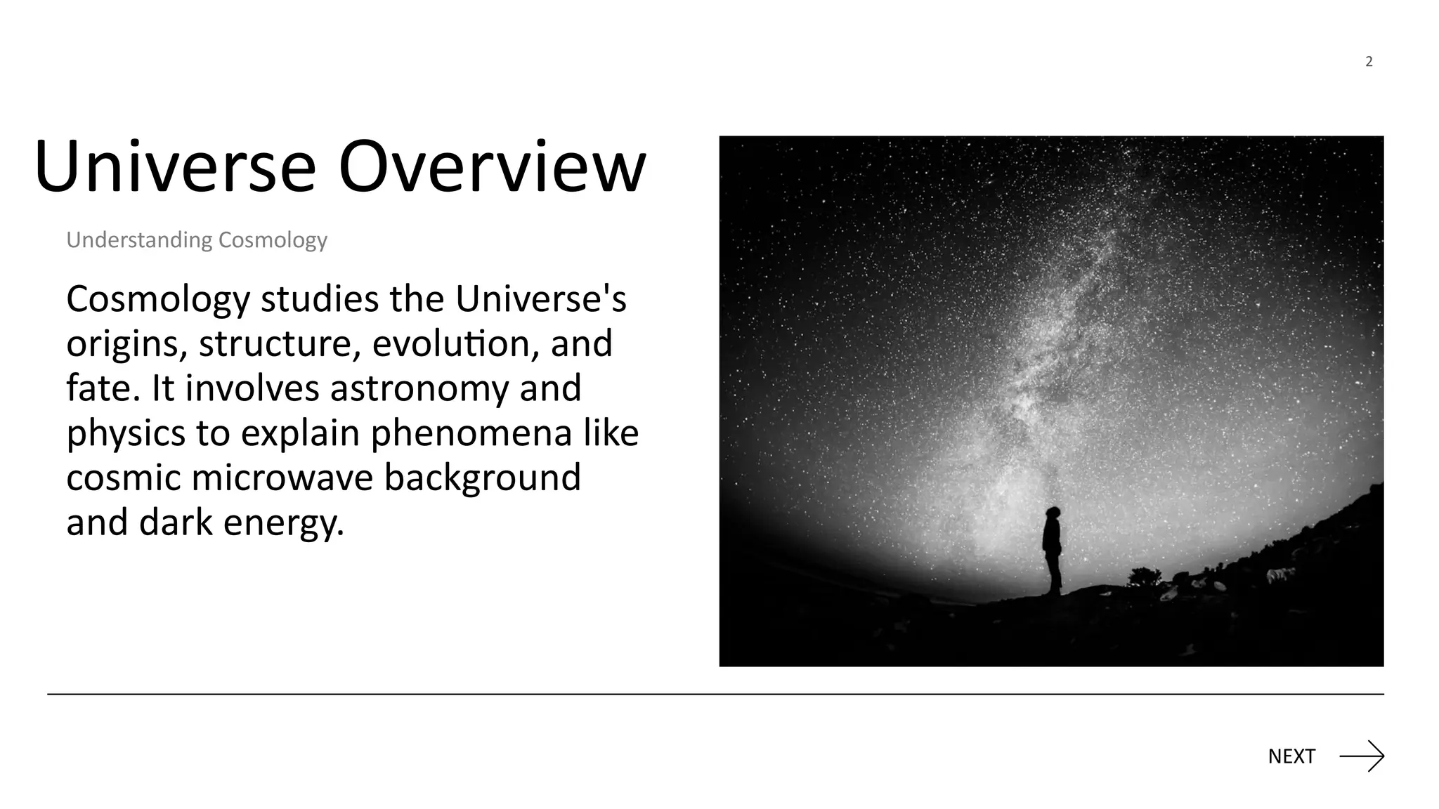 Cosmology: A brief History & structure of the universe | PPTX