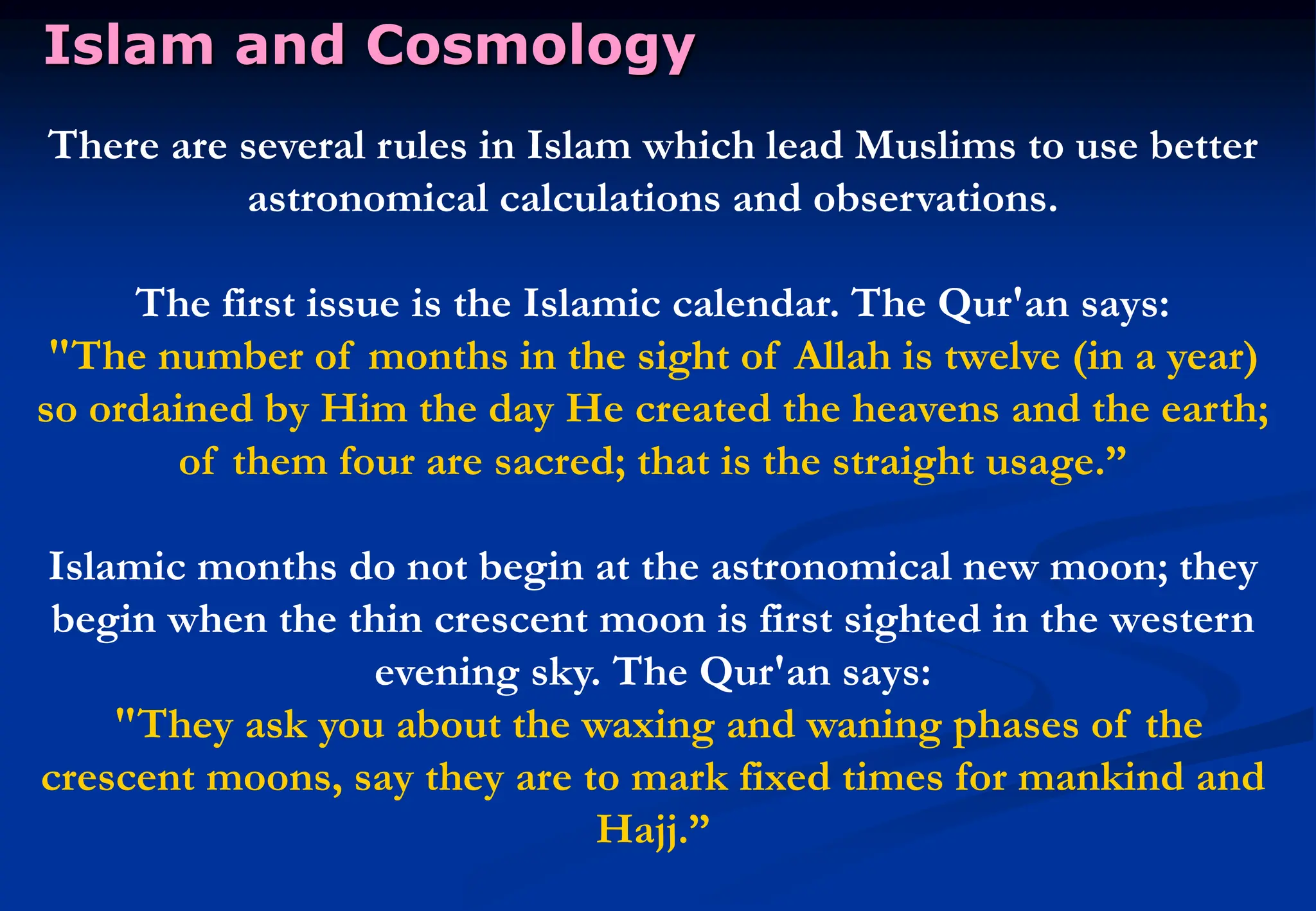 Cosmology in the Light of Holy Quran .PPT