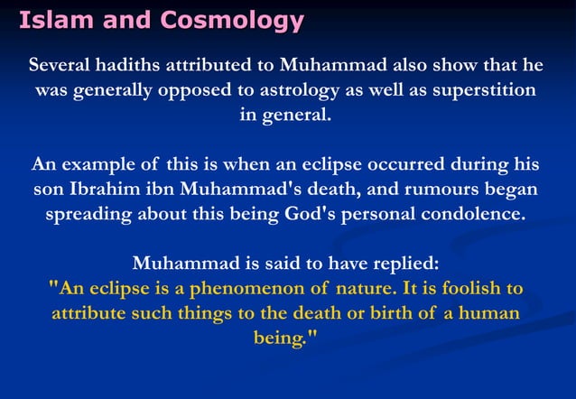 Cosmology in the Light of Holy Quran .PPT